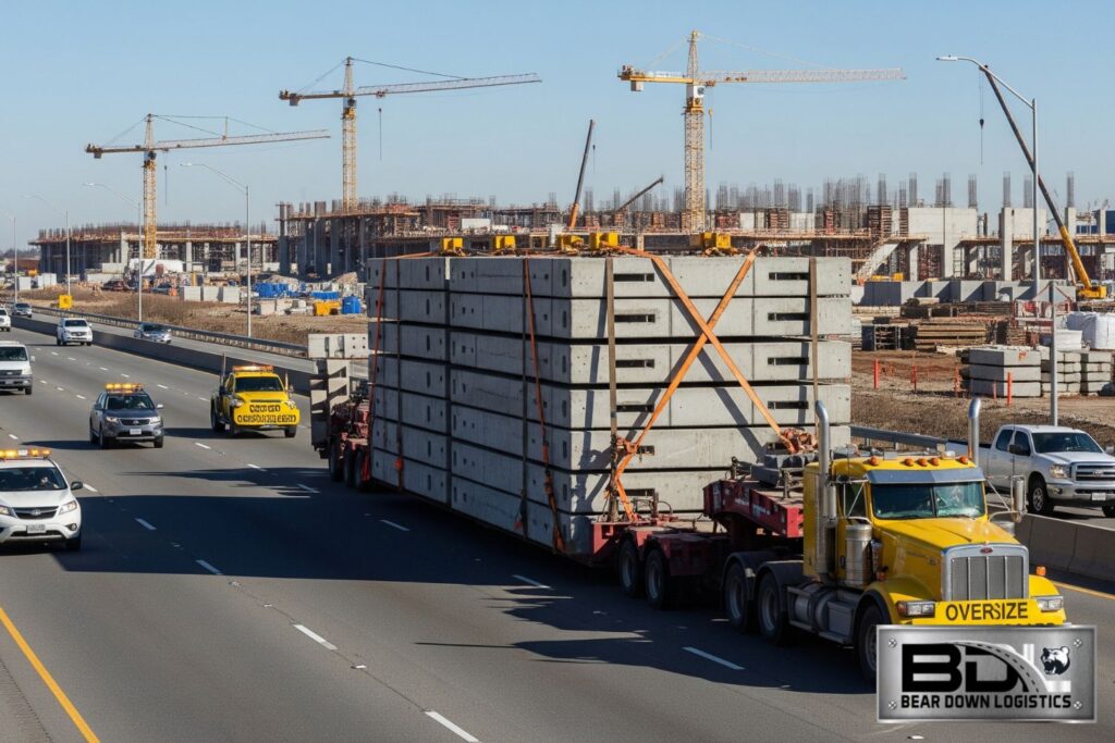Transporting Precast Concrete Elements for Construction