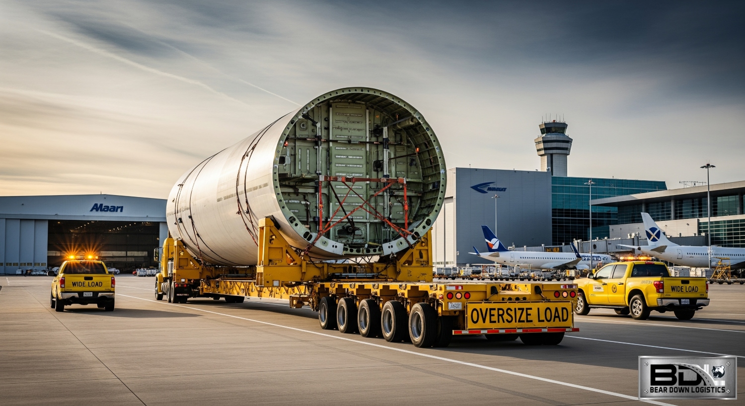 Aircraft Fuselage Section Transport – Hauling for Aerospace Components