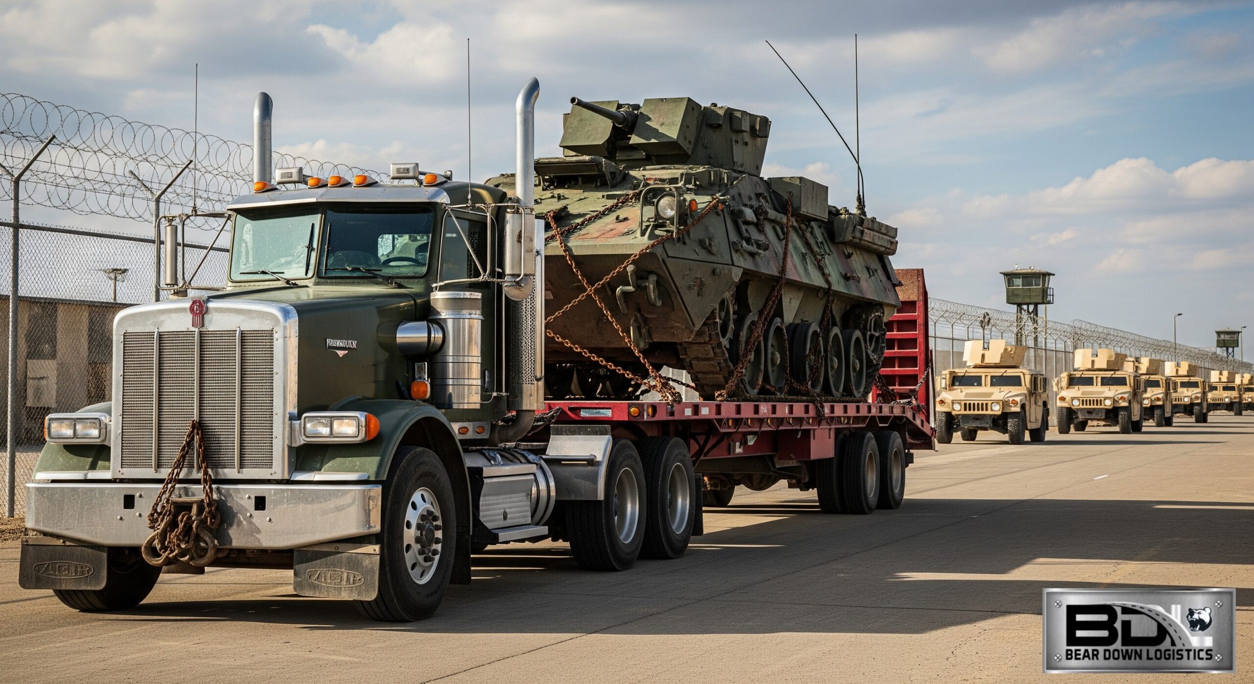 Military Vehicle Transport Services – Heavy Equipment Hauling